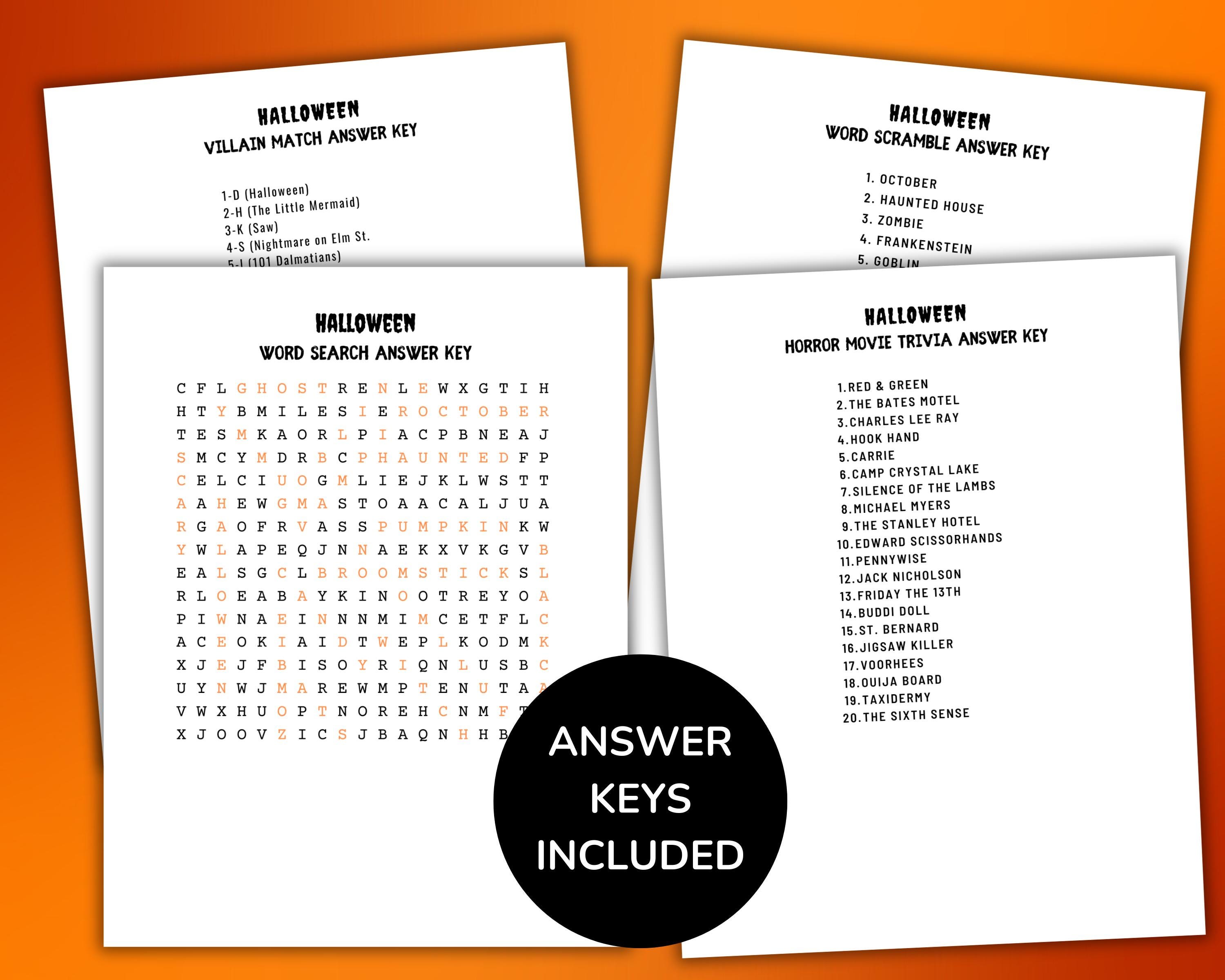 Printable Halloween Party Games Instant Download, Halloween Games ...
