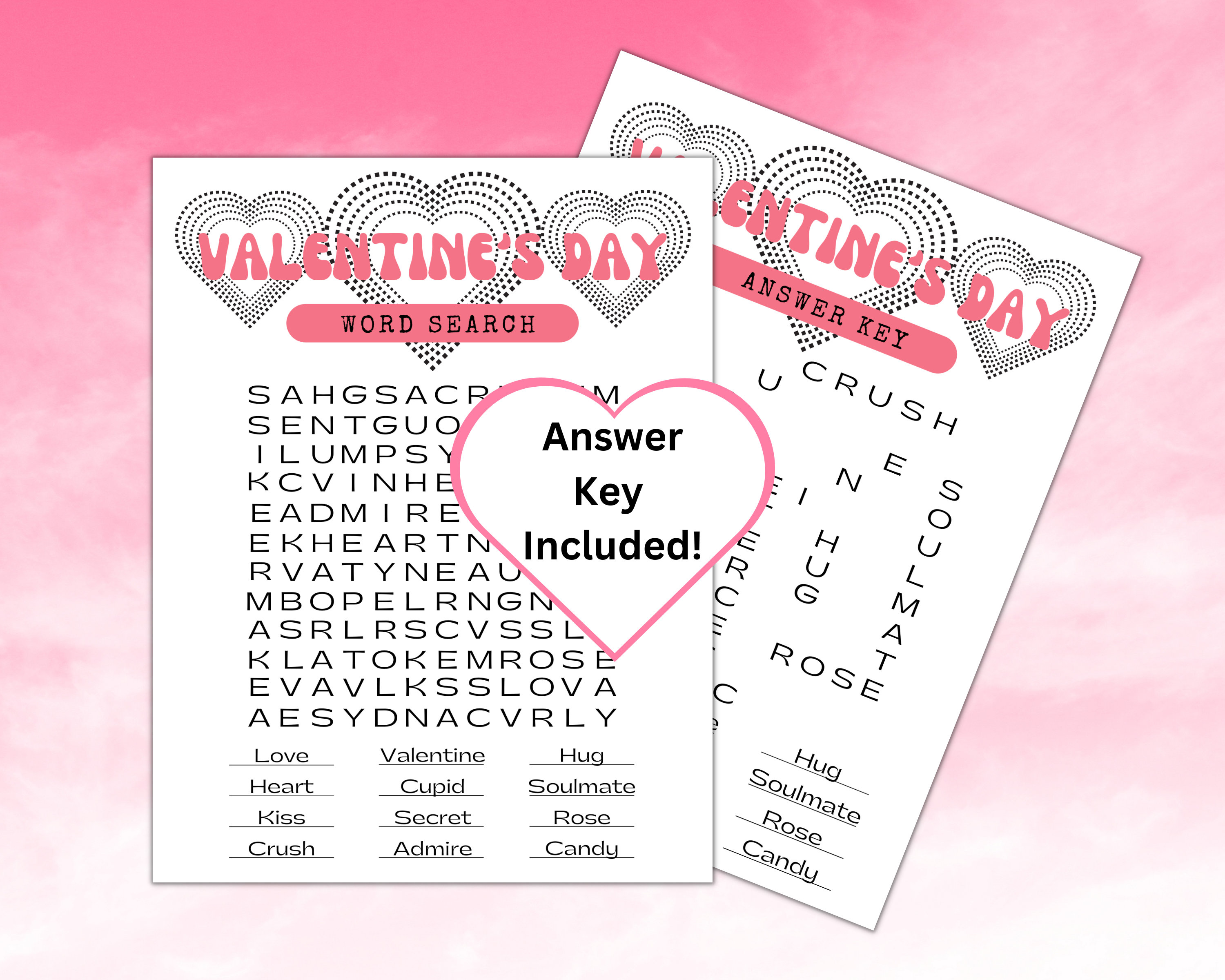 Printable Valentine's Day Word Search for Kids & Adults, Valentine's ...