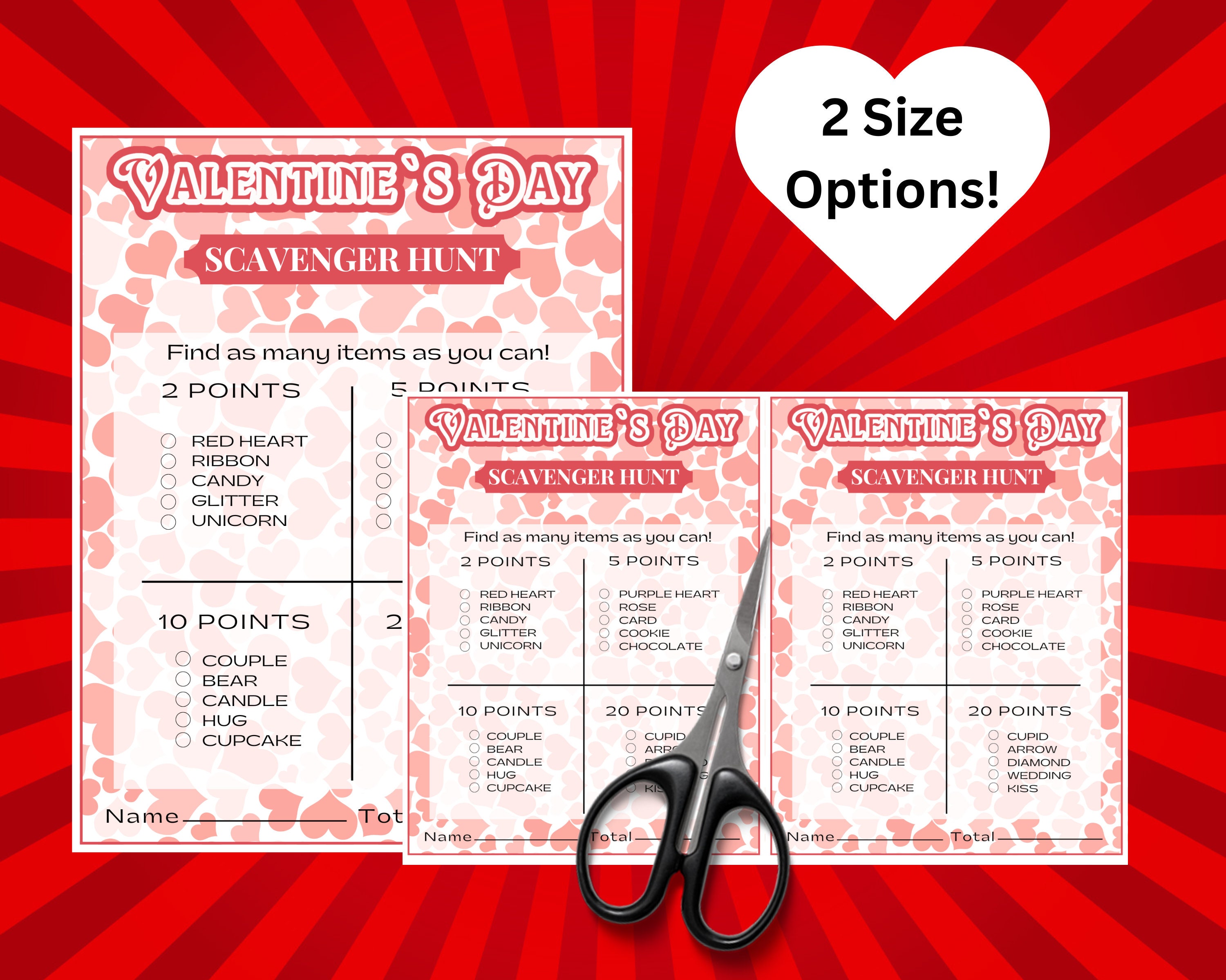 Printable Valentine's Day Scavenger Hunt for Kids & Adults, Valentine's ...
