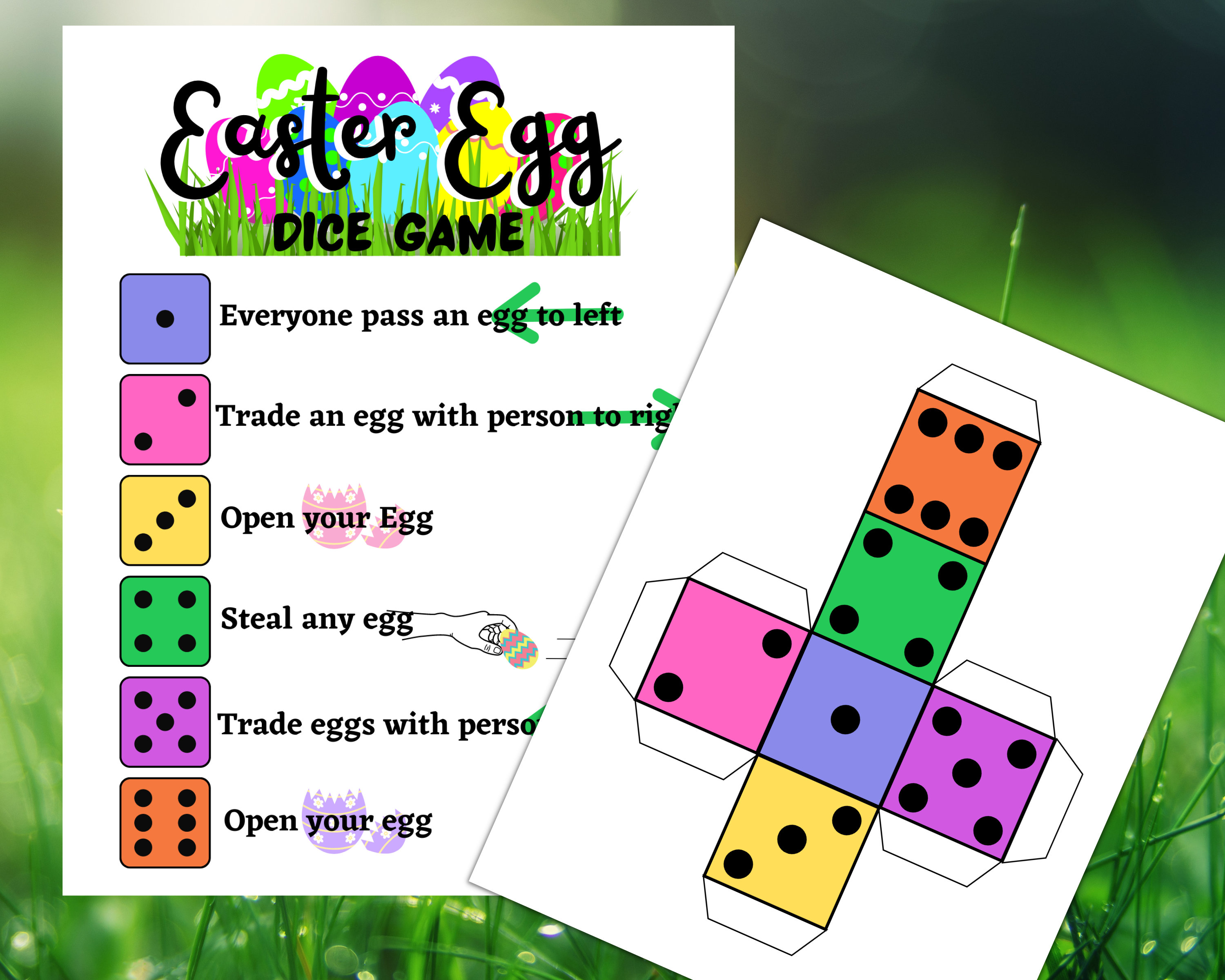 Easter Egg Dice Game for Kids, Classroom Easter Game, Sunday School ...