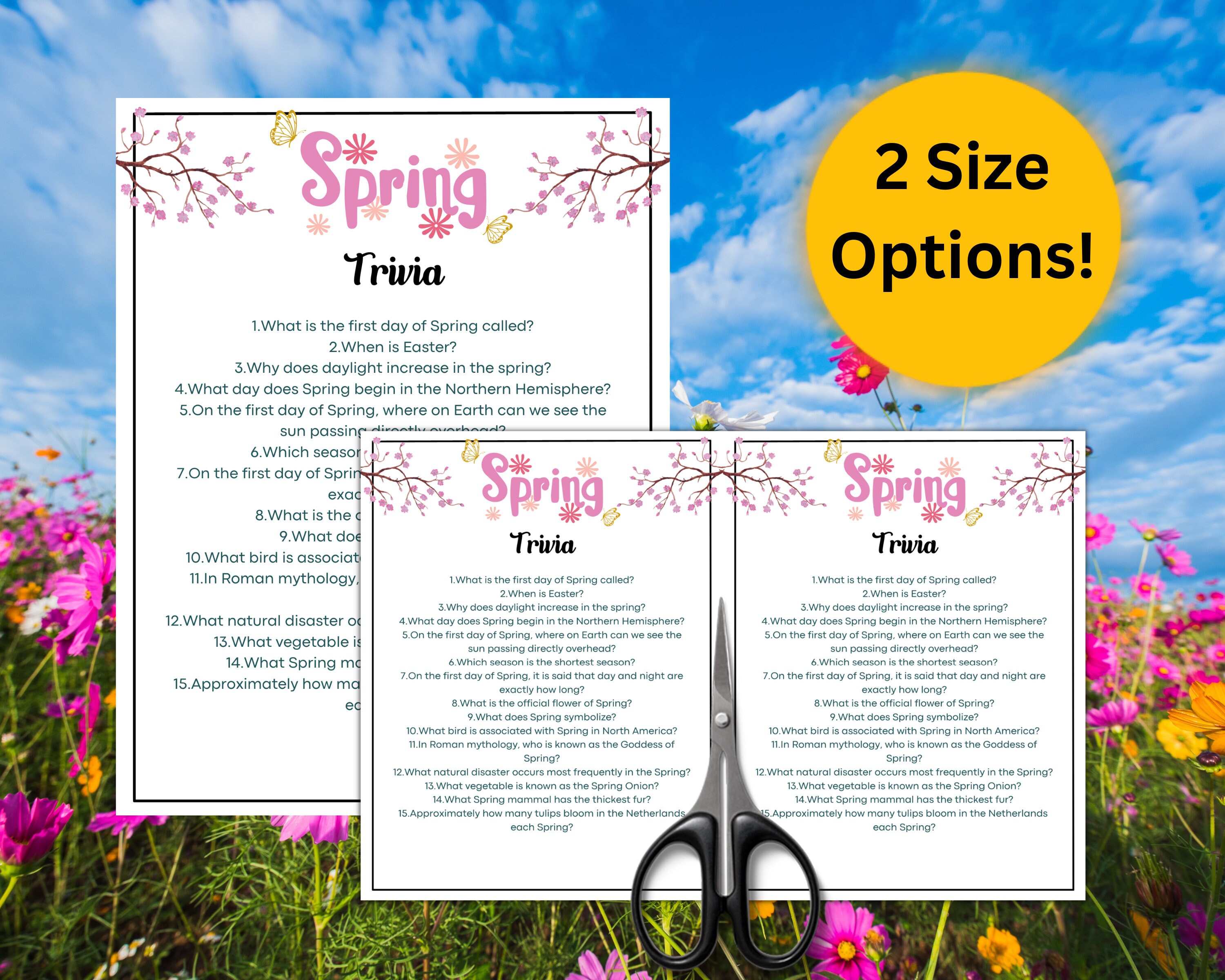 Printable Spring Trivia and Answer Key for Kids & Adults, Classroom ...