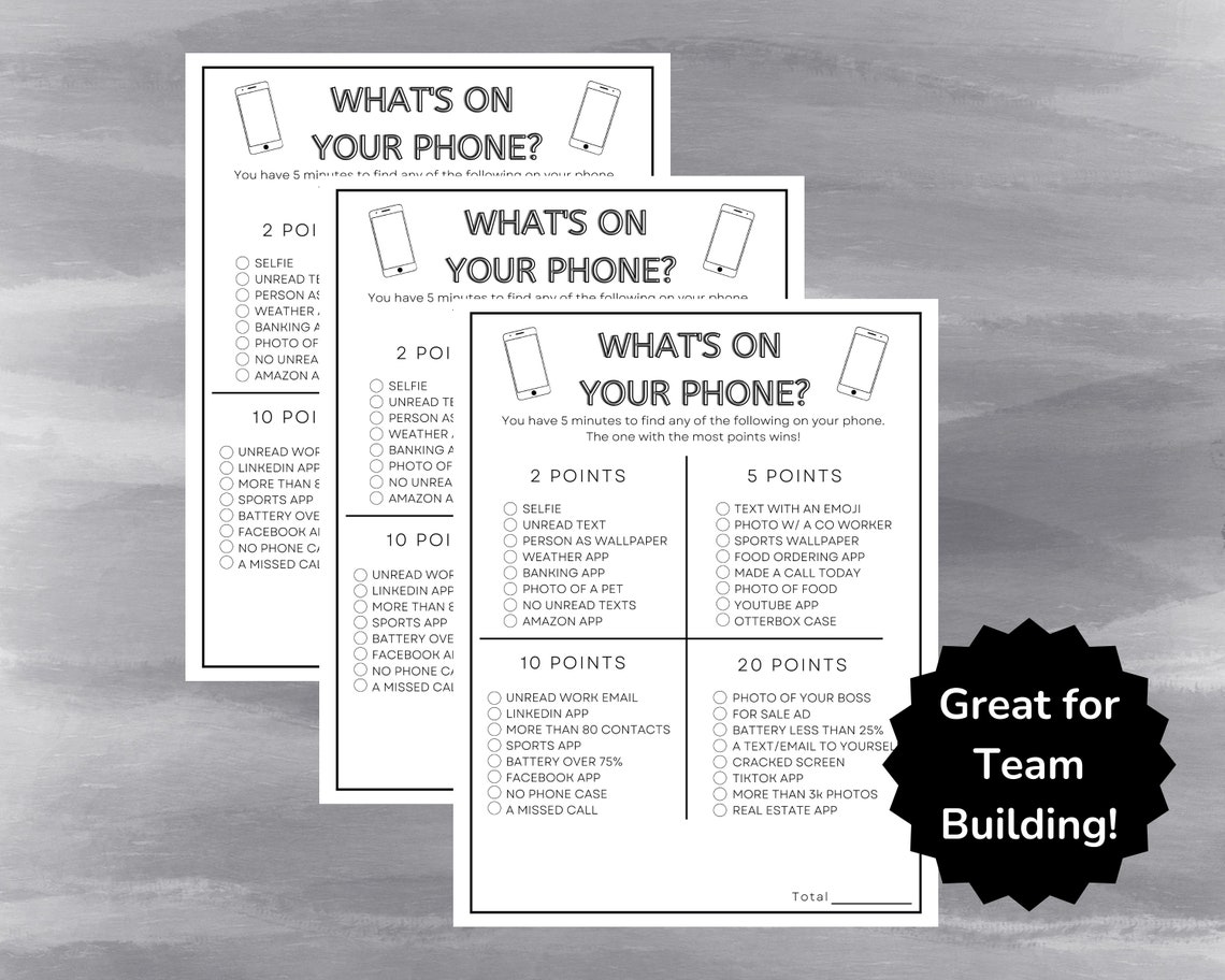 Office Party Game, What's on Your Phone?, Team Building Game, Work Game ...