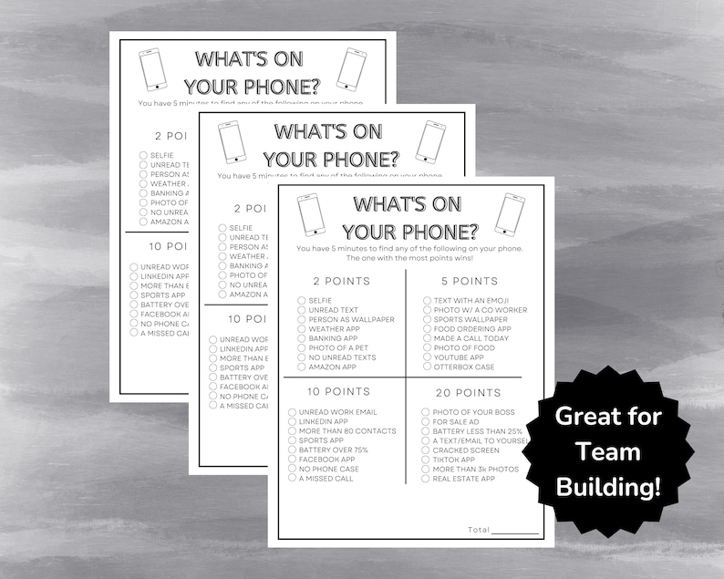 Office Party Game, What's on Your Phone?, Team Building Game, Work Game ...