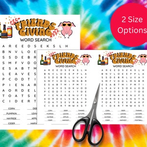 Friendsgiving Word Search, Friendsgiving Dinner Party Activity ...