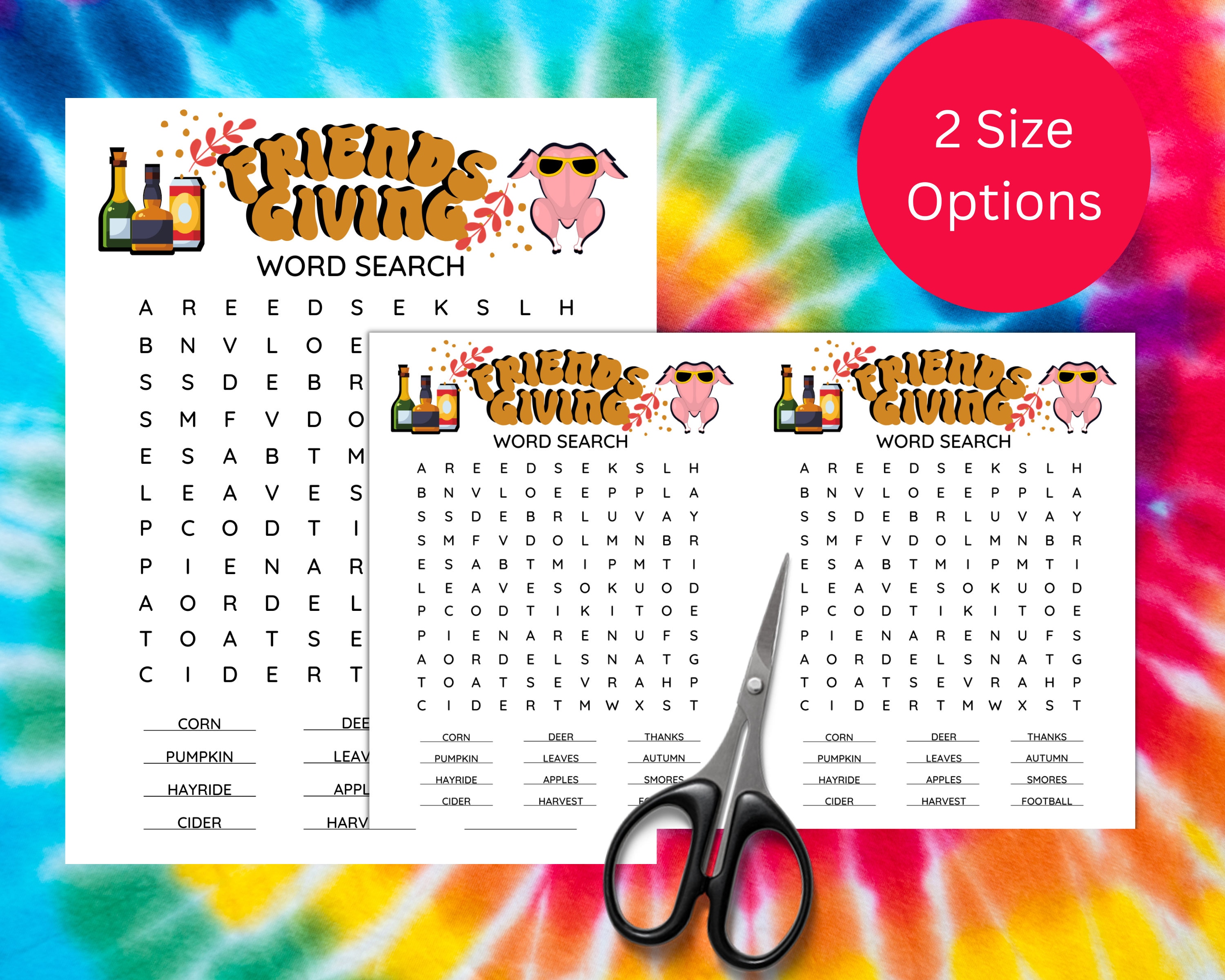 Friendsgiving Word Search, Friendsgiving Dinner Party Activity ...