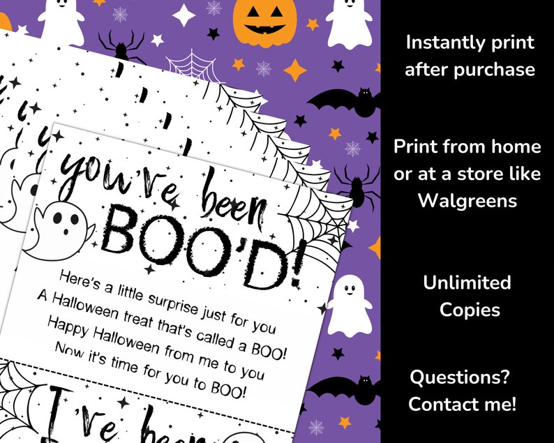 You've Been Boo'd, I've Been Boo'd, You've Been Booed Game. Halloween ...