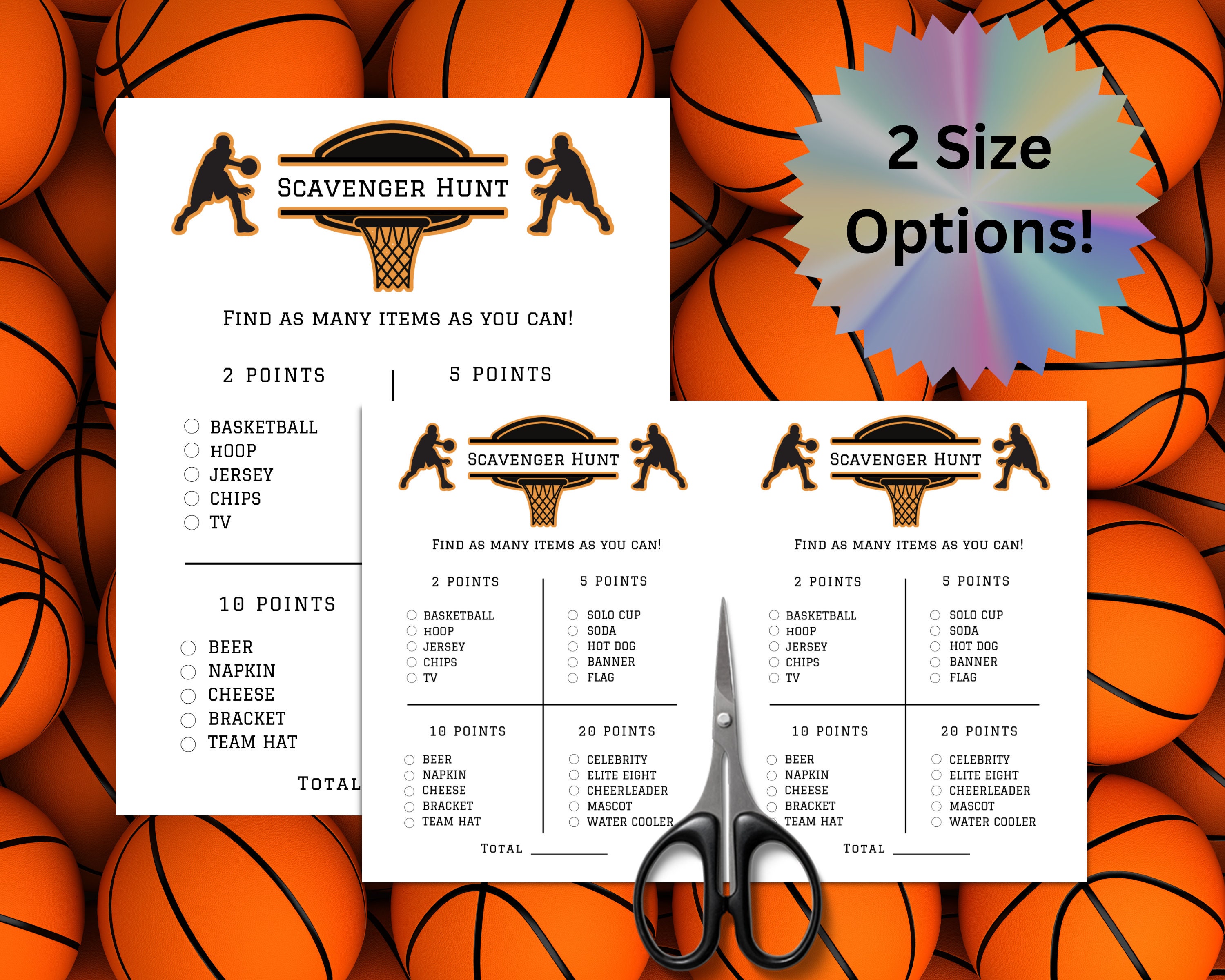 Printable March Basketball Madness Scavenger Hunt, Party Ideas, Ice ...