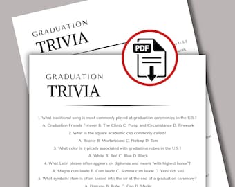 2025 Graduation Trivia Game, Graduation Party Game Printable, High ...