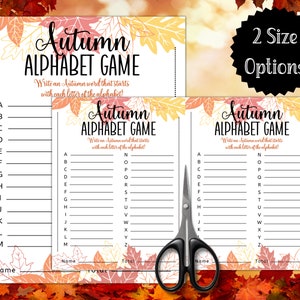 Autumn A-Z Game, Fall Alphabet Game, A-Z Race, Printable Games, Instant ...