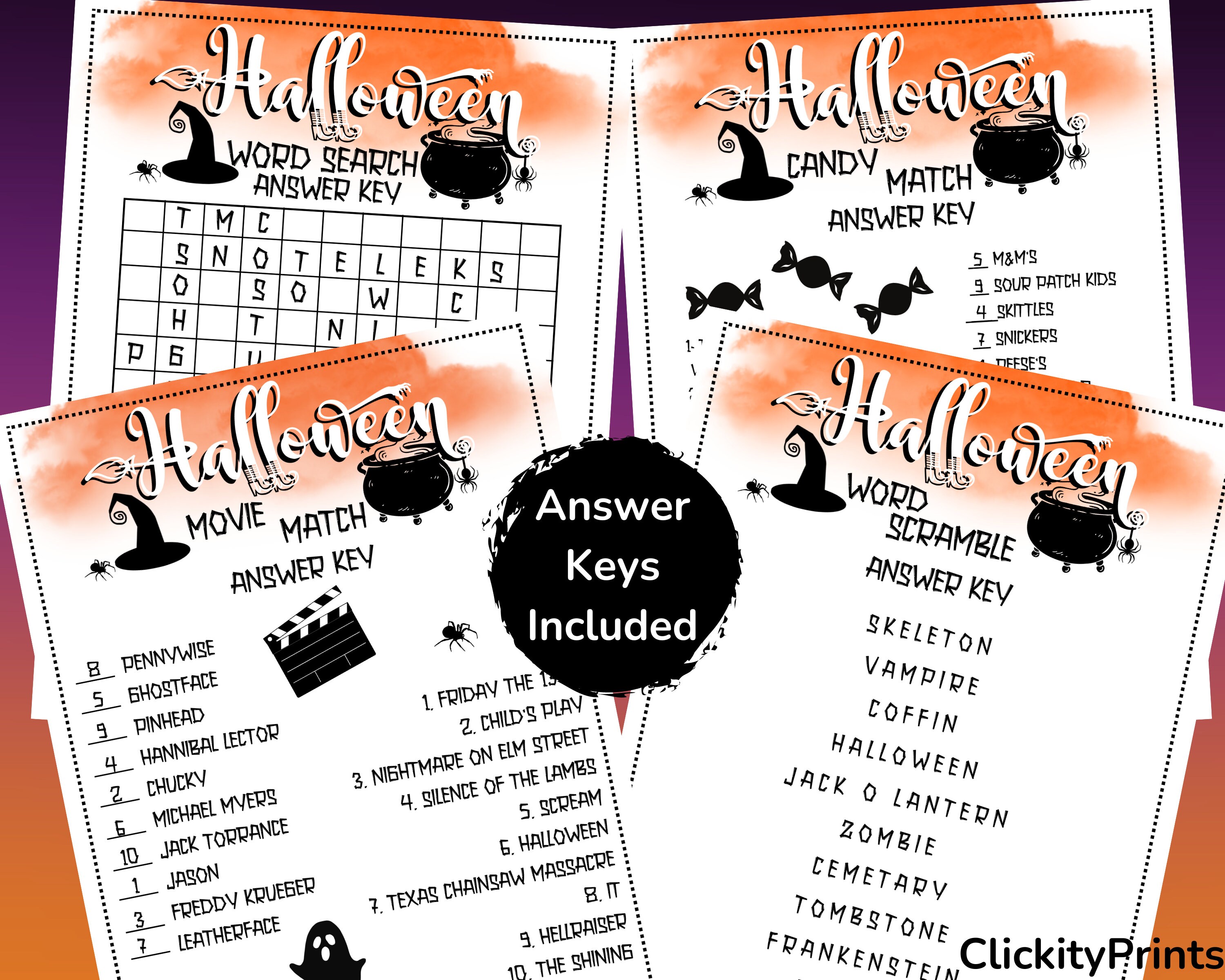 Halloween Games Bundle-printable Games-games for Adults-this or That ...