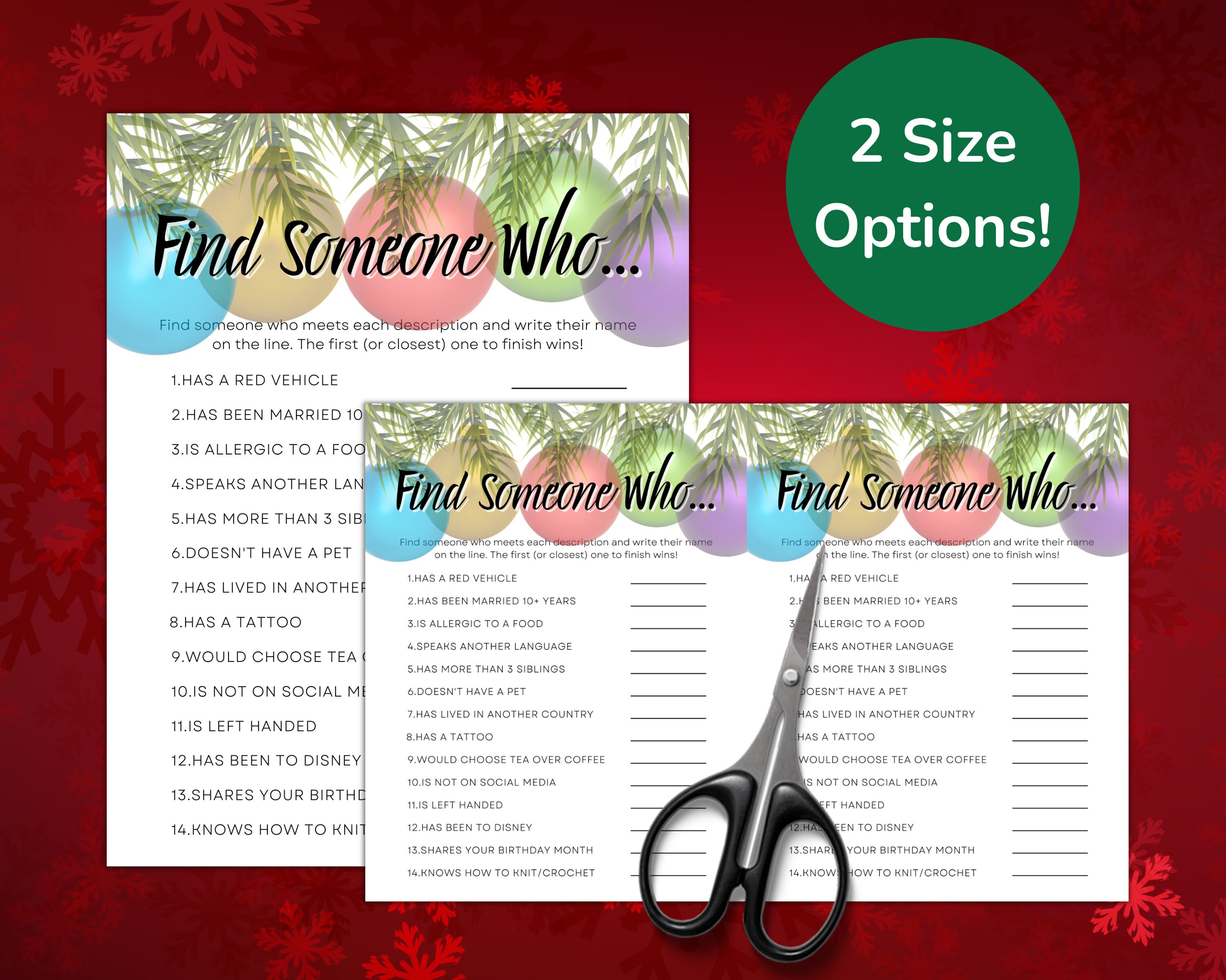 Christmas Find Someone Who, Holiday Office Party Work Game, Team ...
