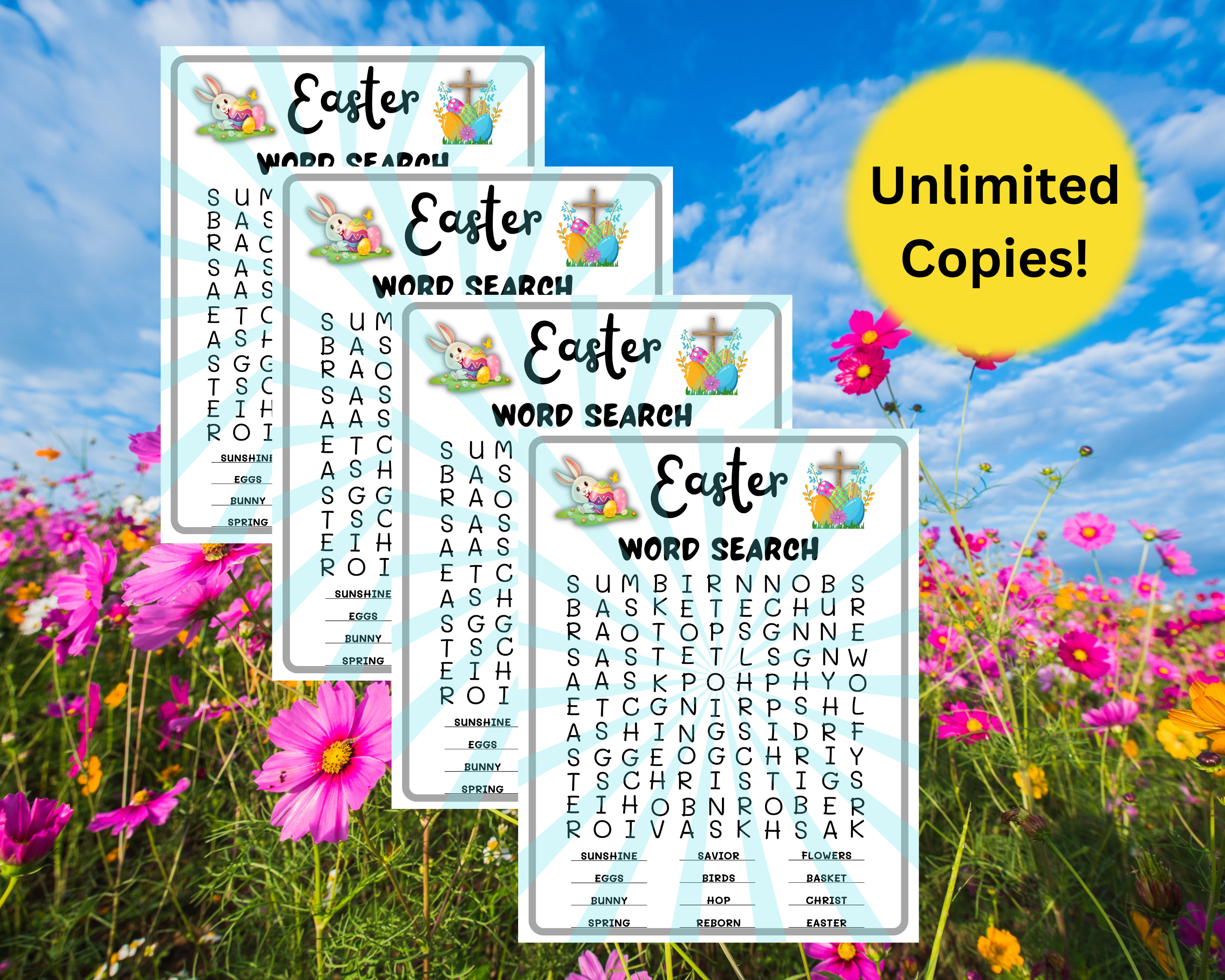 Printable Easter Sunday Game Bundle, Sunday School Church Games for ...