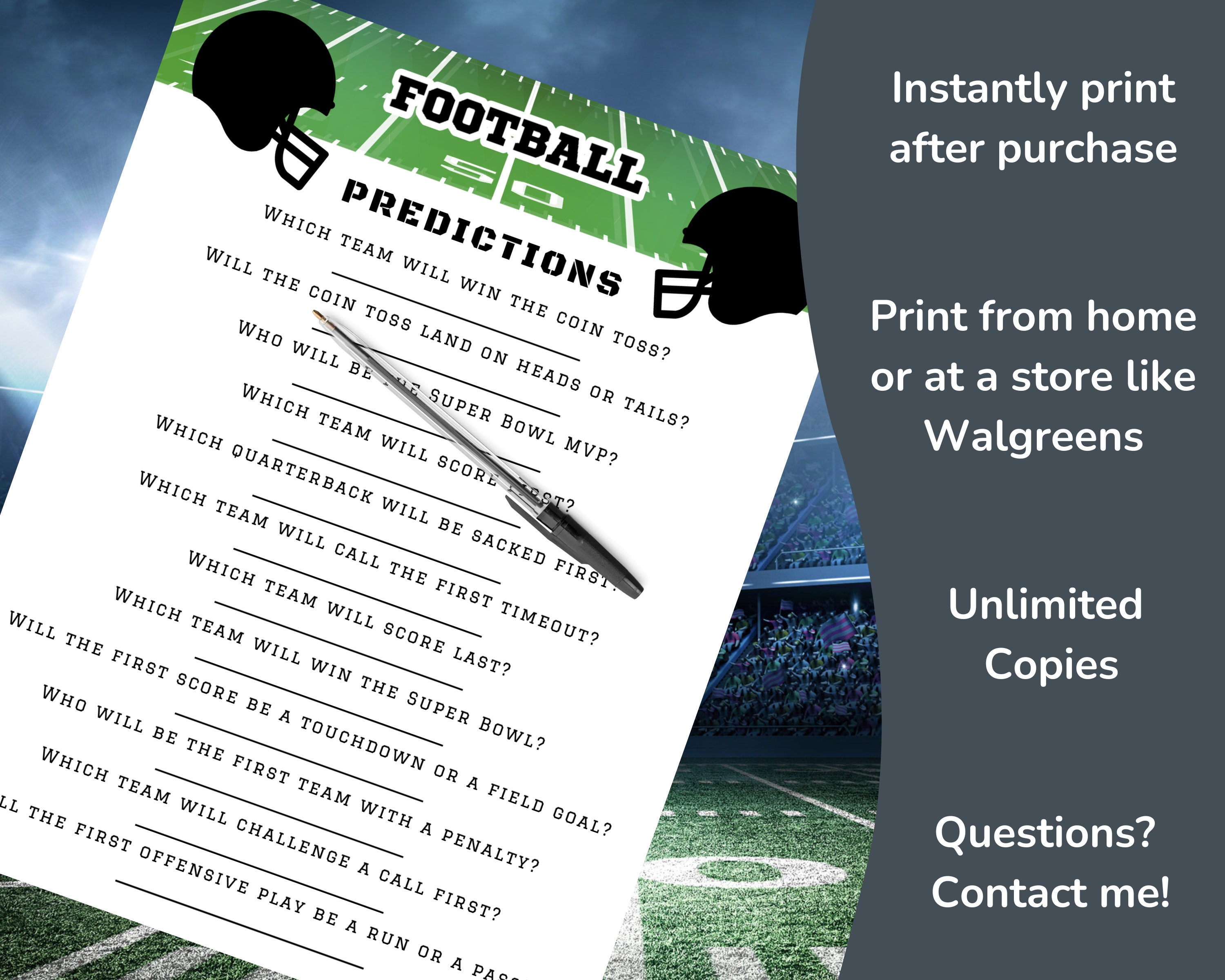 Football Bowl Game Day Printable Game Activity Bundle, Football Party ...