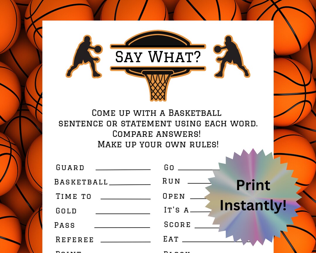 Printable March Basketball Madness Game, Finish My Phrase, Word Game ...