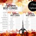 Autumn Word Scramble, Fall Word Scramble, Autumn Printable Game, Family ...