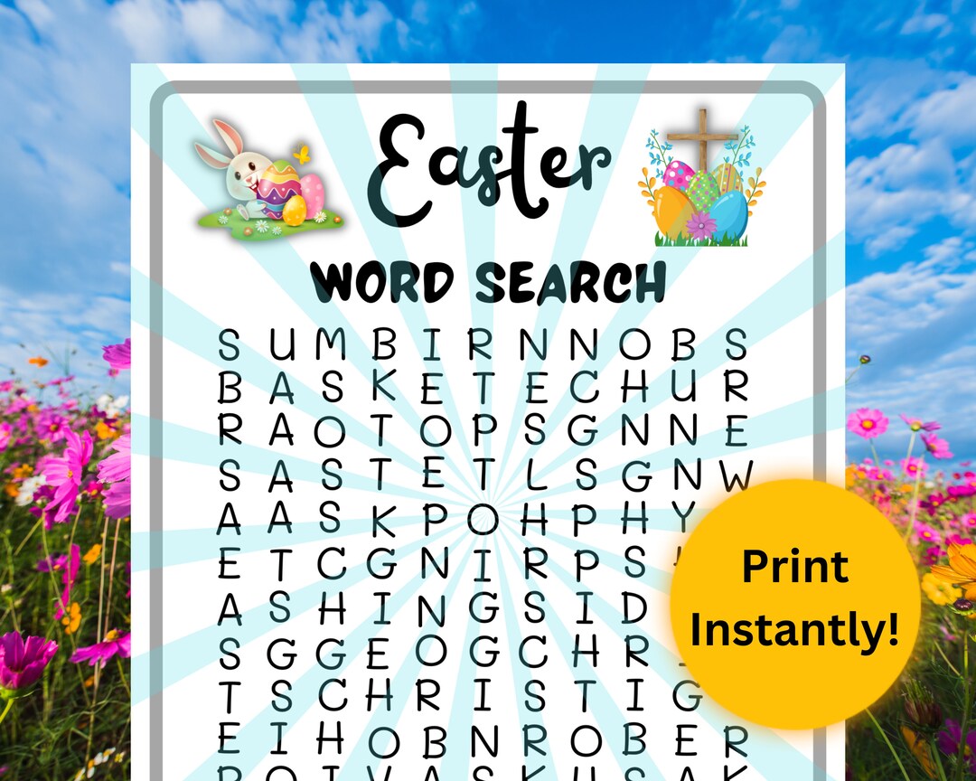 Printable Easter Word Search & Answer Key, Sunday School Church Games ...