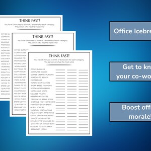 Think Fast Office Party Game, Team Building Game for Employees, Office ...