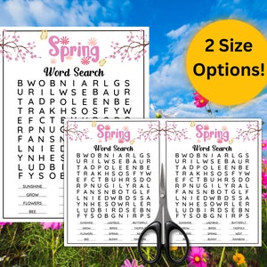 Printable Spring Word Search and Answer Key for Kids & Adults ...