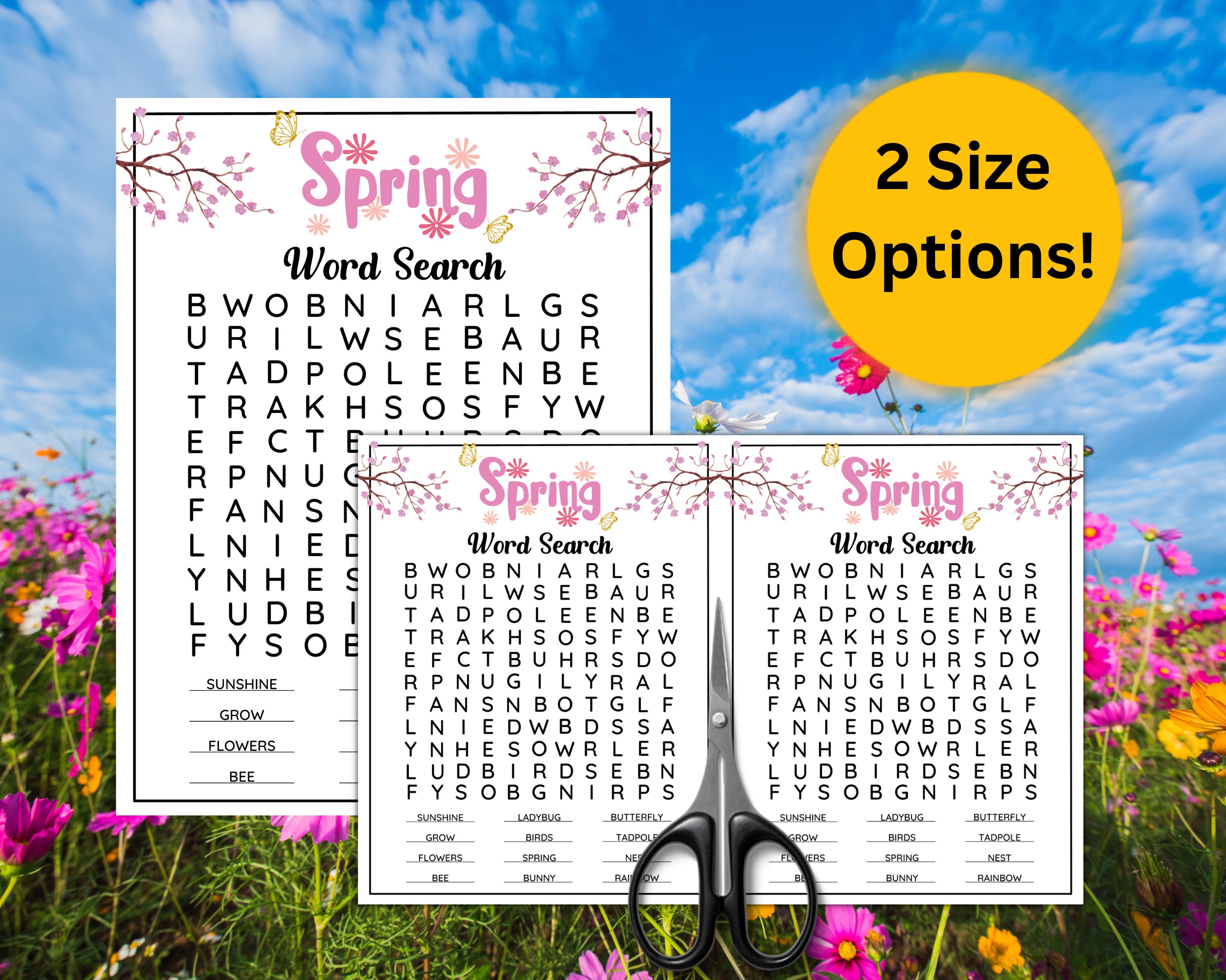 Printable Spring Word Search and Answer Key for Kids & Adults ...