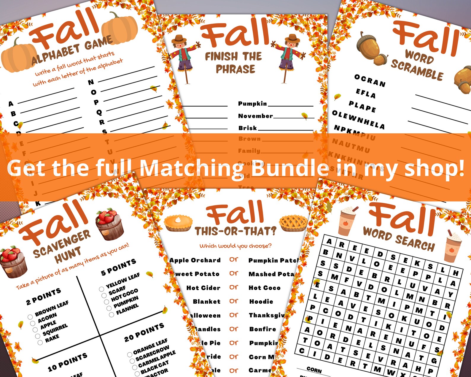 Autumn This or That Game | Fall This or That | Fall A-Z Game ...