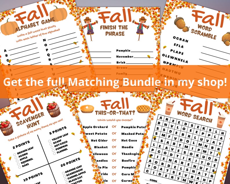 Autumn This or That Game | Fall This or That | Fall A-Z Game ...