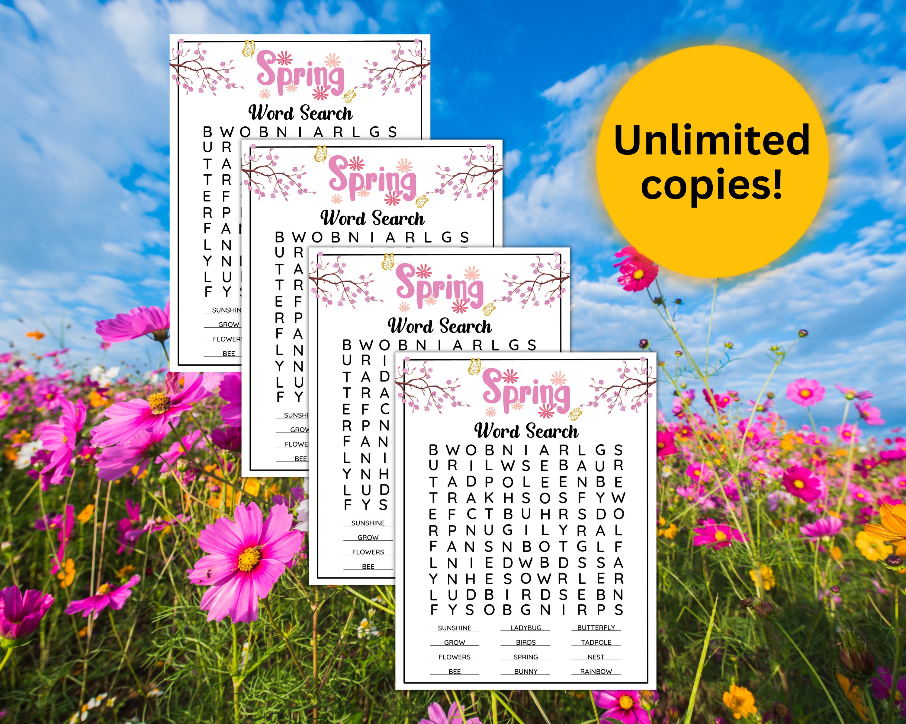 Printable Spring Word Search and Answer Key for Kids & Adults ...