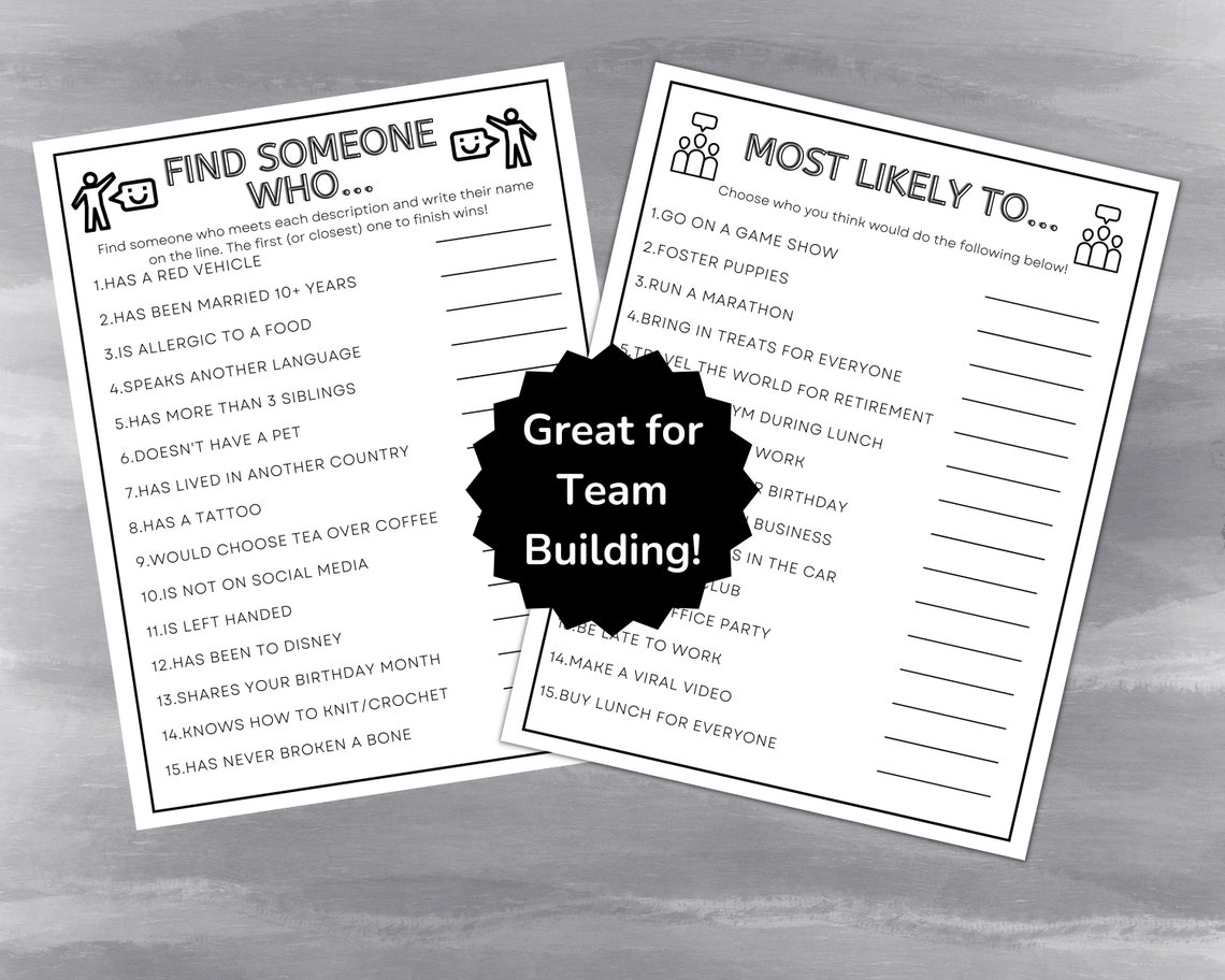 Office Party Games Bundle, Printable Games for Work, Team Building ...