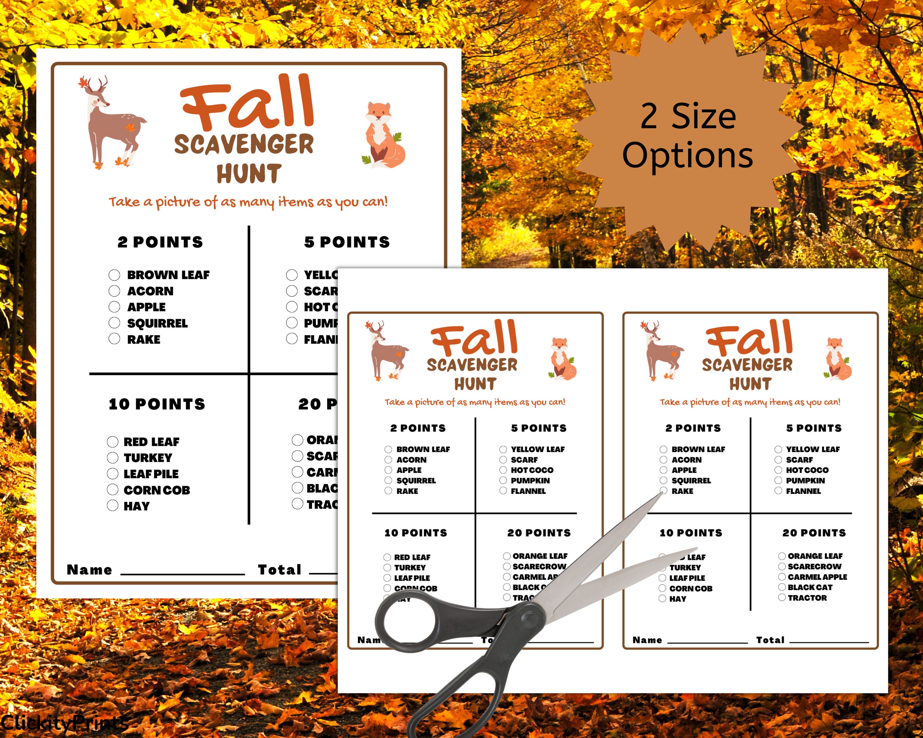 Fall Scavenger Hunt-autumn Scavenger Hunt-printable Scavenger Hunt-fall ...