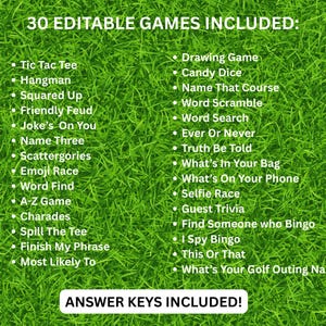Editable Golf Games Bundle, Golf Outing Party Games, Printable Golf ...