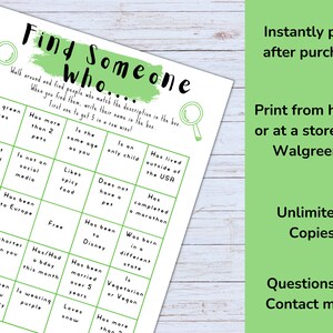 Find Someone Who Game, Party Starter Games, Icebreaker Games, Office ...