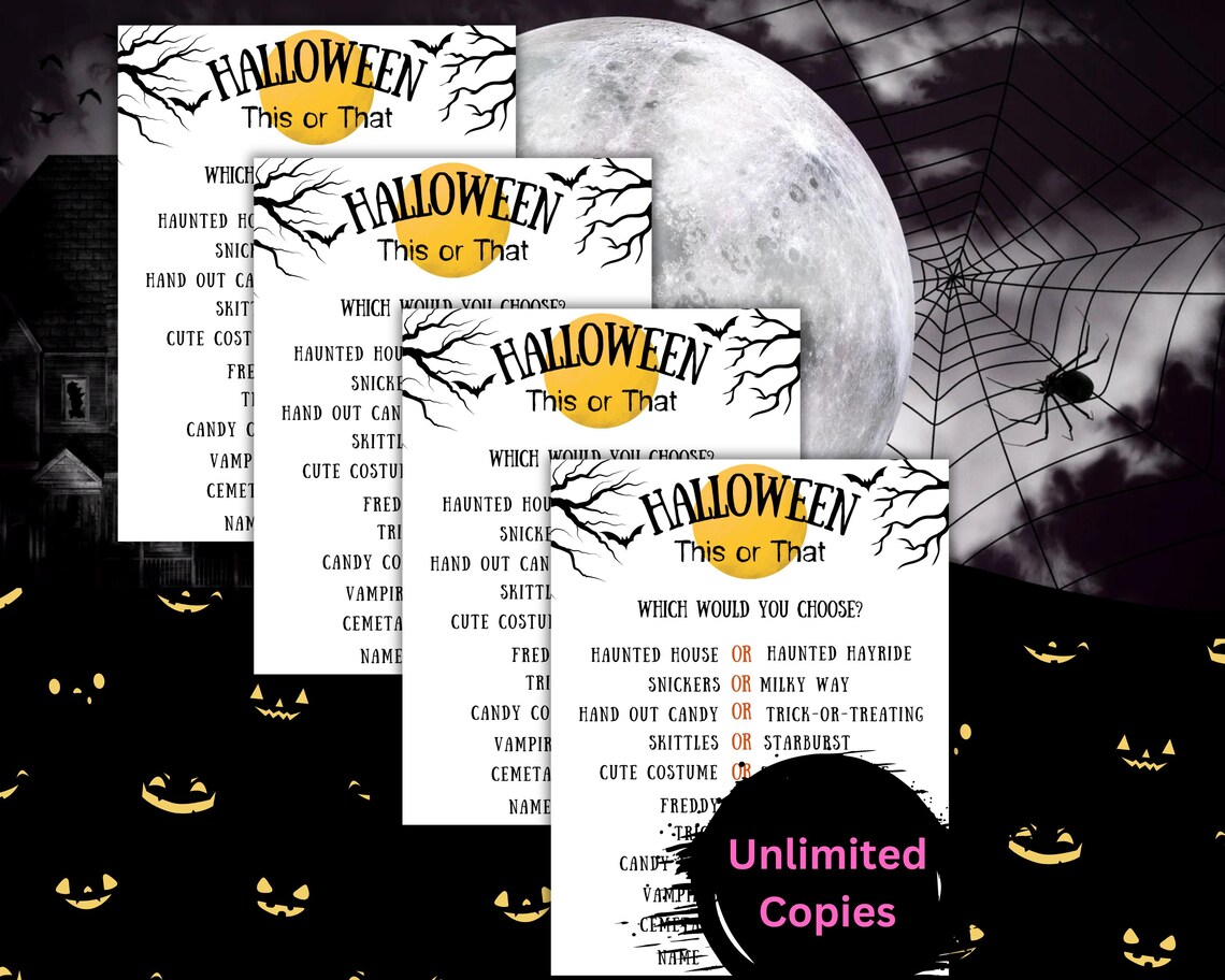 Halloween This or That Game, Printable Halloween Game, Halloween Party ...
