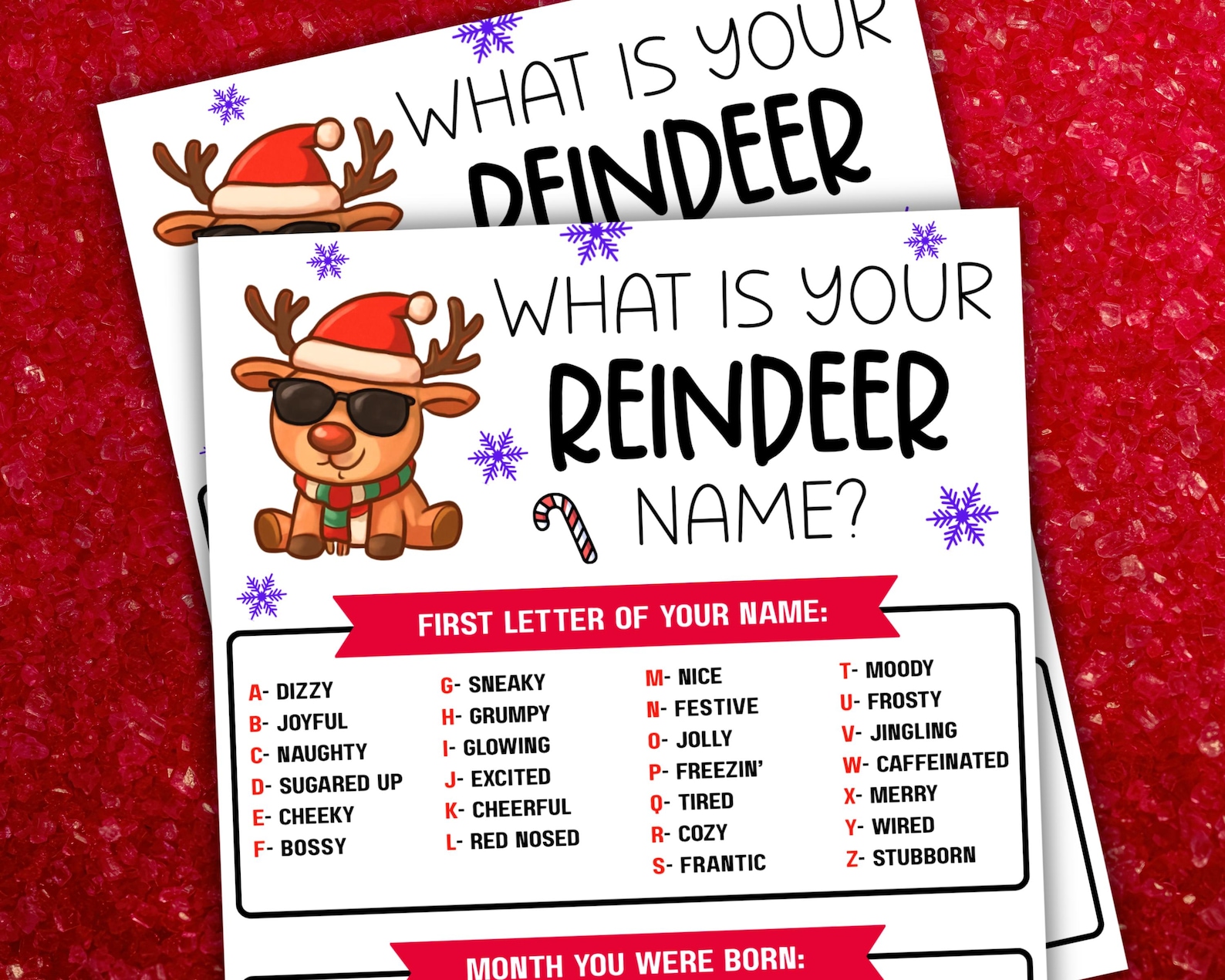 What's Your Reindeer Name Game for Kids & Adults Instant Download ...
