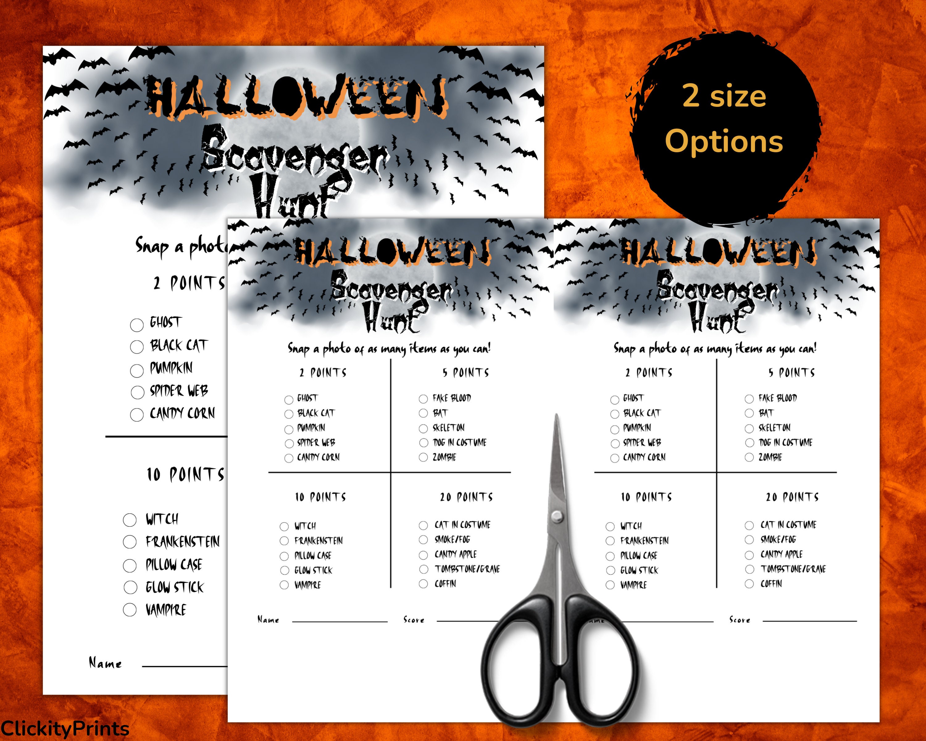 Halloween Scavenger Hunt-printable Halloween Games-halloween Party ...