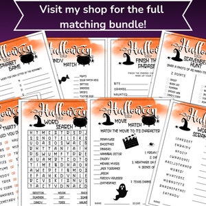 Halloween Scavenger Hunt-printable Halloween Games-halloween Party ...