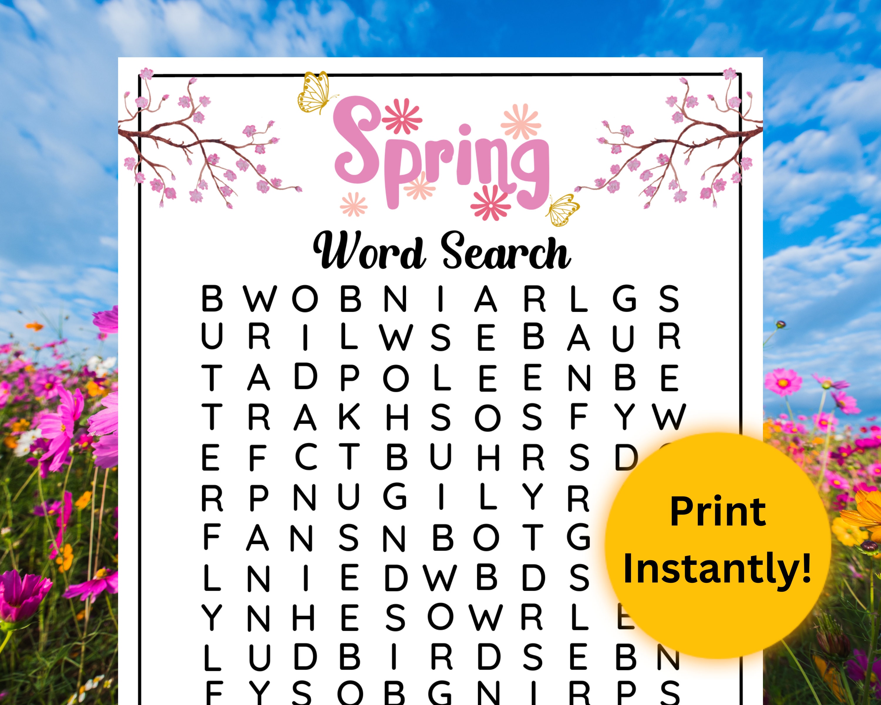 Printable Spring Word Search and Answer Key for Kids & Adults ...