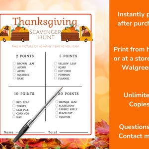Thanksgiving Scavenger Hunt, Thanksgiving Ideas, Thanksgiving Dinner ...