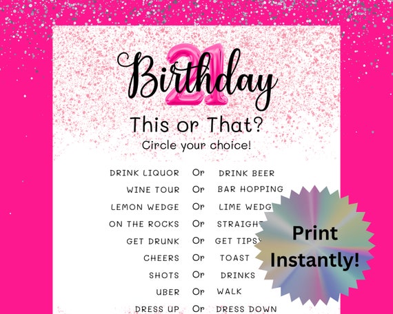 21st Birthday Bar Games