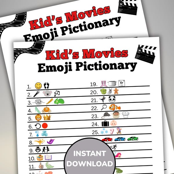 Emoji Movie Pictionary - Etsy