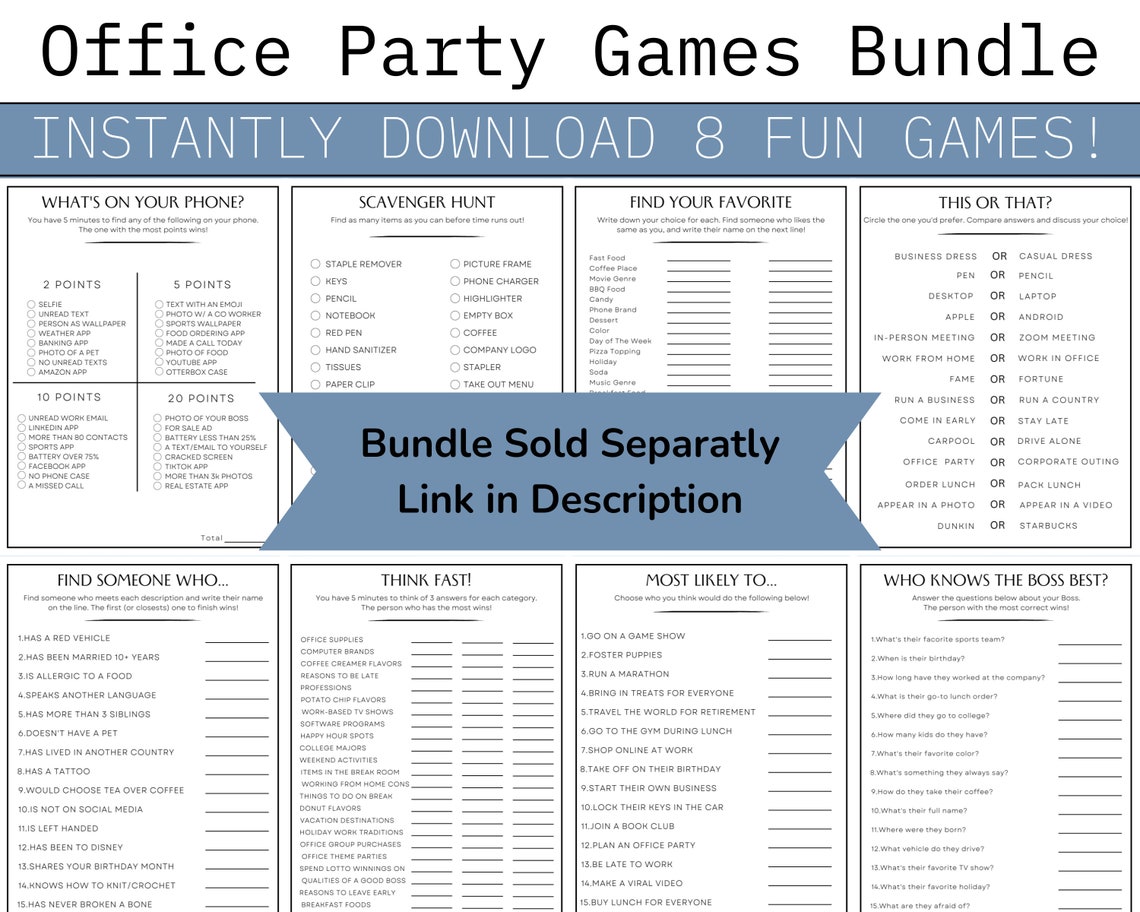 Think Fast Office Party Game, Team Building Game for Employees, Office ...