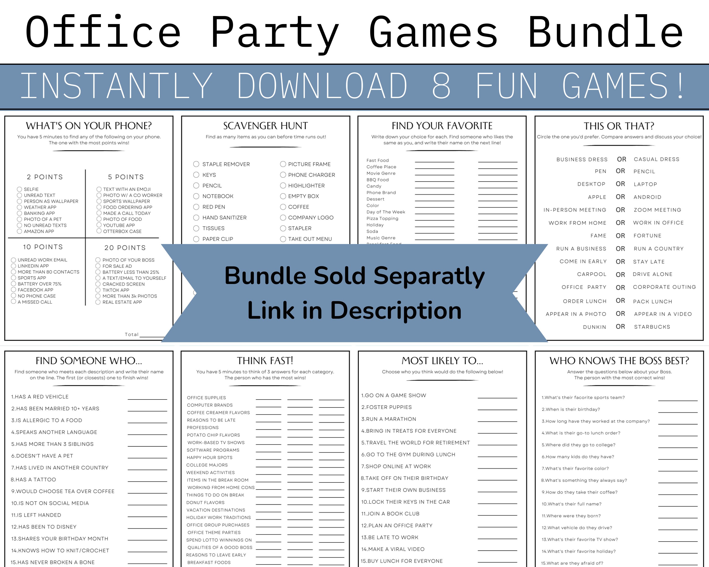Think Fast Office Party Game, Team Building Game for Employees, Office ...