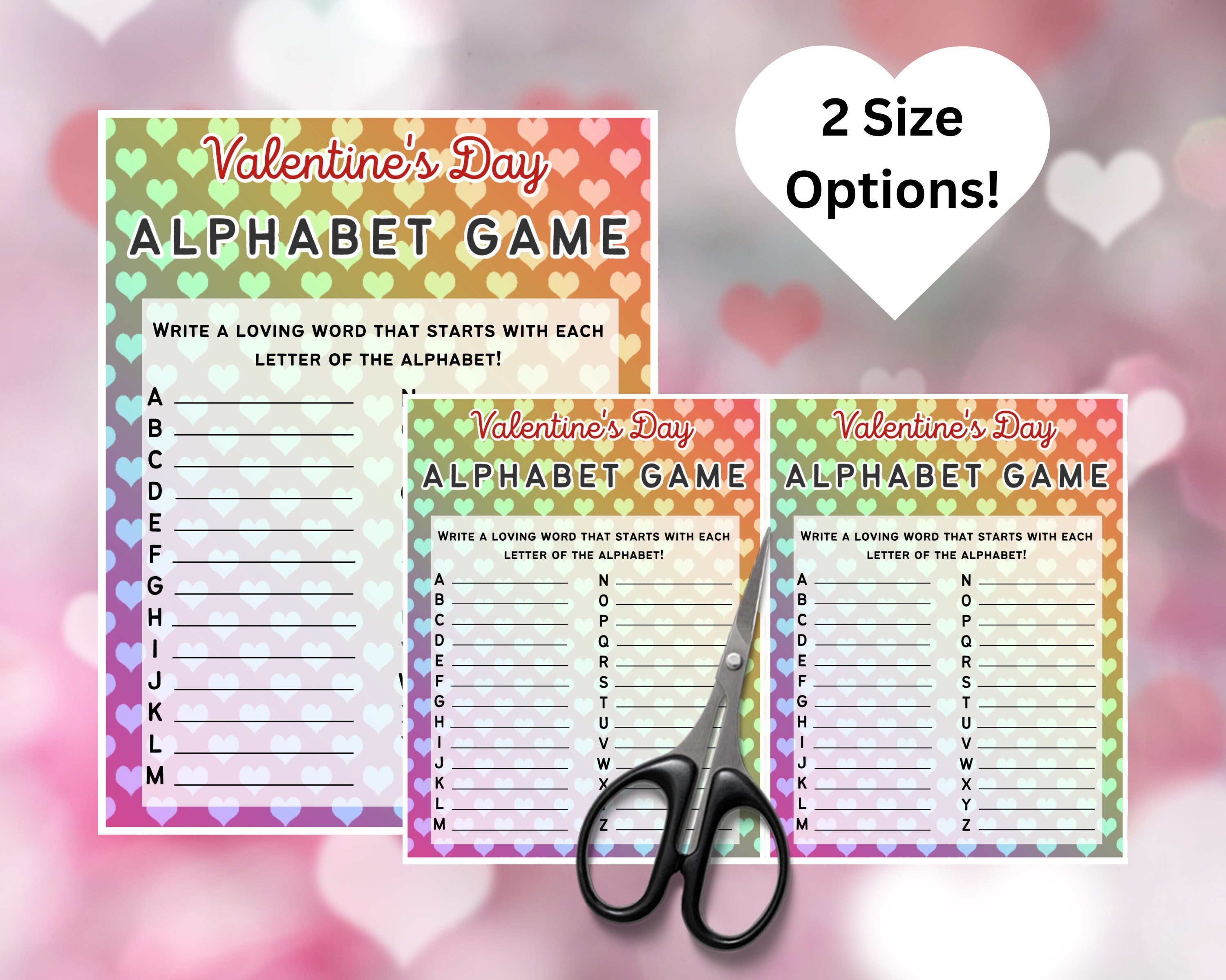 Printable Valentine's Day Alphabet A-Z Game for Kids & Adults ...