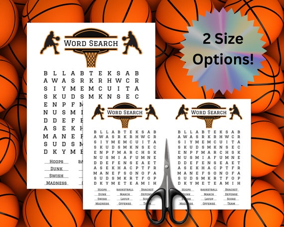 March Madness Basketball Word Search Printable