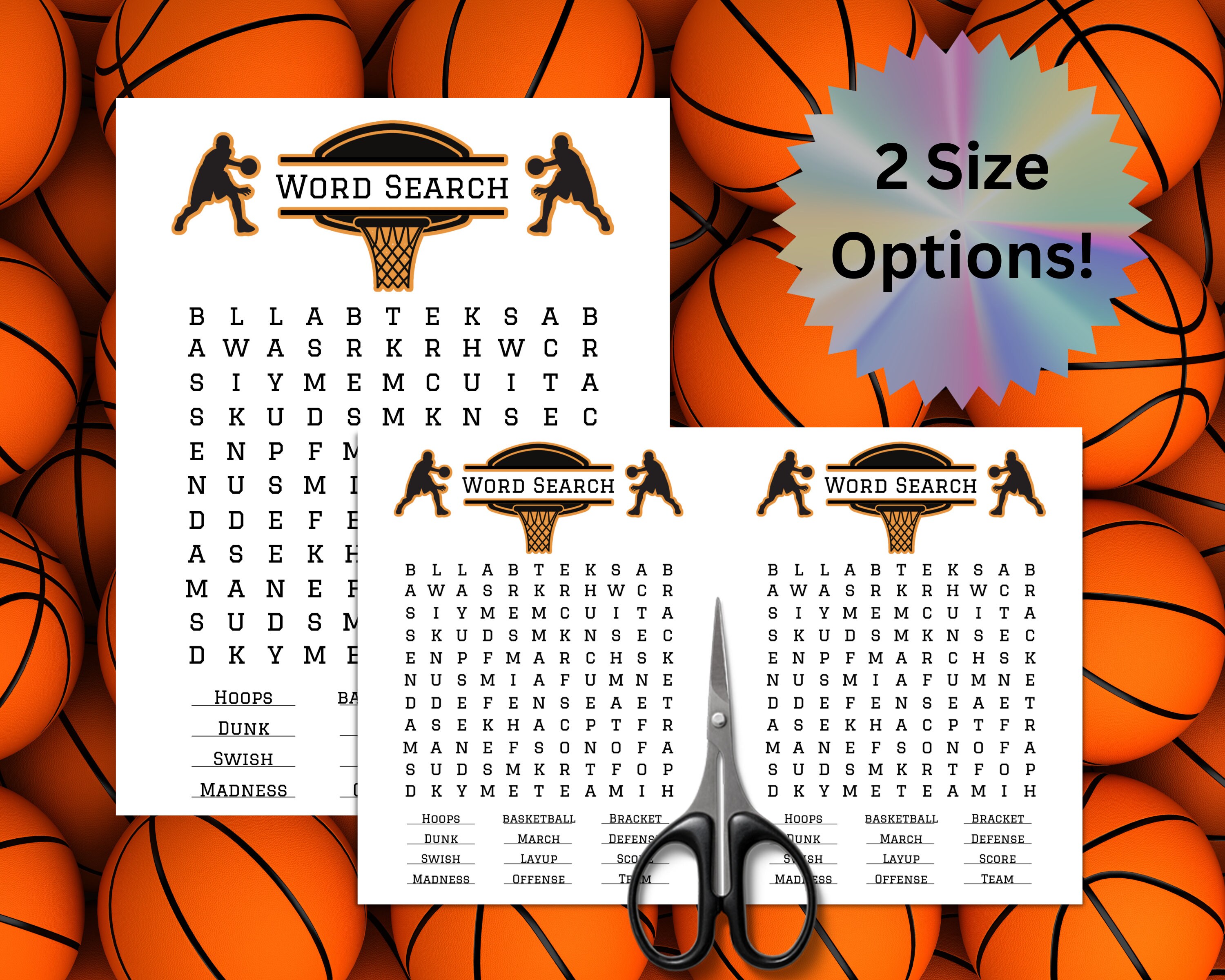 Printable March Basketball Madness Word Search & Answer Key, Party ...