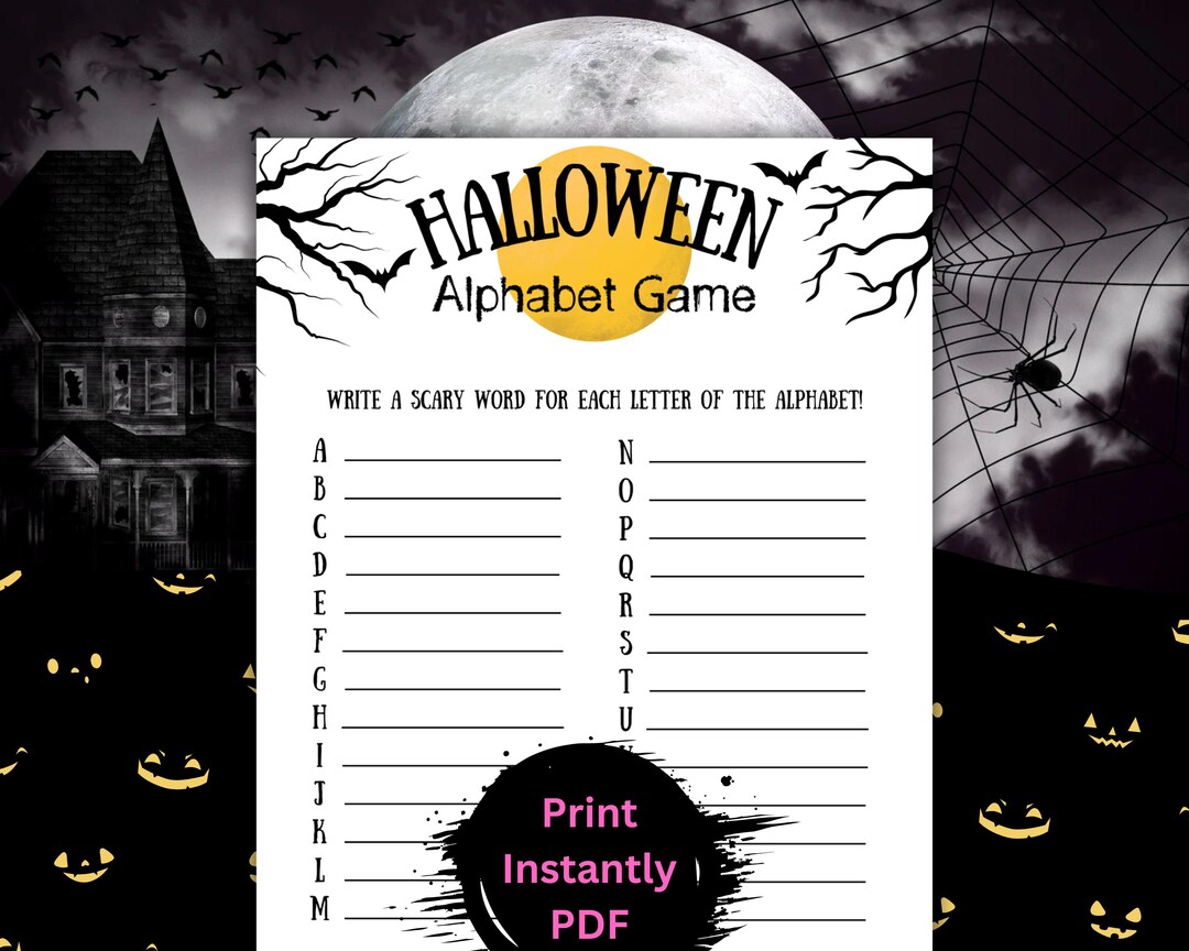 Printable Halloween Alphabet A Z Race, Halloween Party Game, Classroom ...