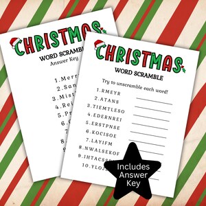 Christmas Word Scramble, Christmas Games for Kids & Adults, Holiday ...