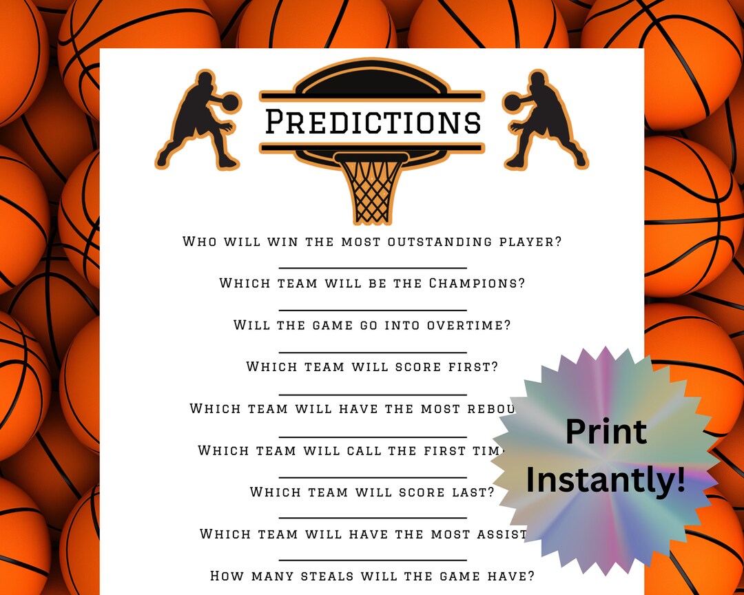 Printable March Basketball Madness Predictions, Party Ideas, Ice ...