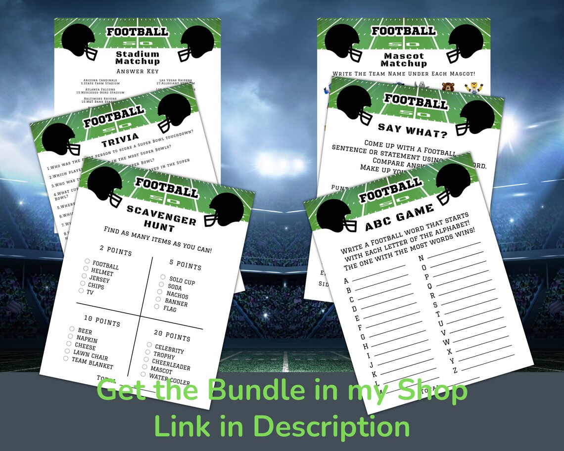 Printable Football Predictions for Game Day, Football Activity ...