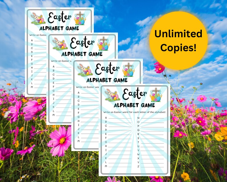 Printable Easter Alphabet ABC Game, Sunday School Church Games for Kids ...