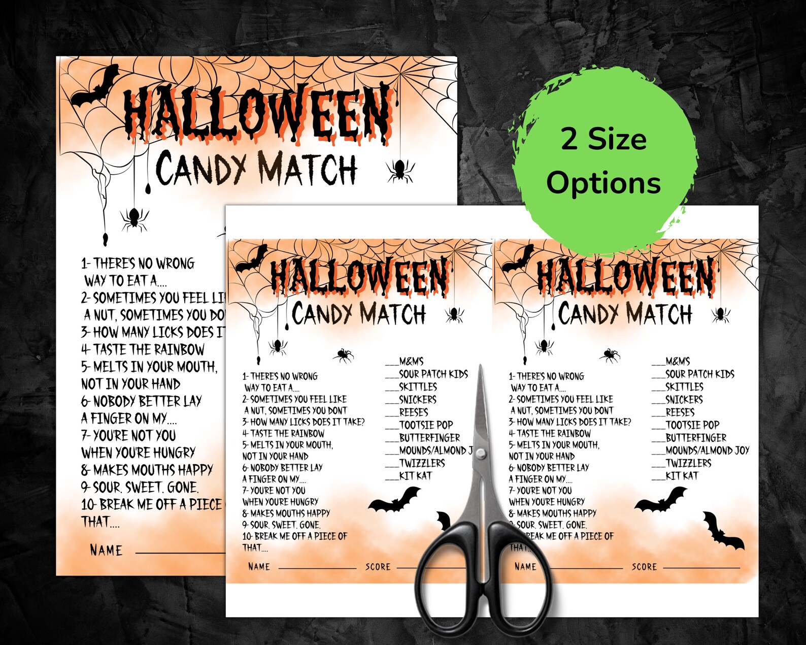 Halloween Candy Match-printable Halloween Game-candy Game-halloween ...