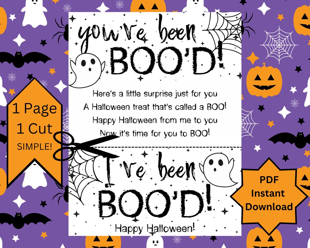 You've Been Booed, I've Been Booed, You've Been Boo'd Game. Halloween ...